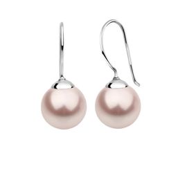 NENALINA Ohrringe Ohrhänger Synthetische Perle 925er Silber (Farbe: Rosa)