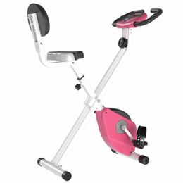 HOMCOM Fahrradtrainer mit Magnetwiderstand (Farbe: rosa/weiß)