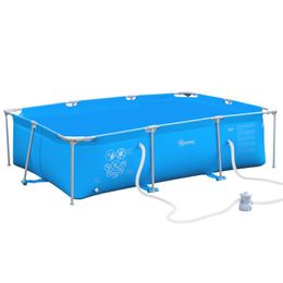 Outsunny Swimmingpool Entspannung und Erfrischung, mit Filterpumpe und Filterpatrone, Rost- und korrosionsbeständig; (Farbe: blau)