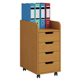 Vcm Holz Büroschrank Rollcontainer Konal Mini mit Schublade (Farbe: Buche)