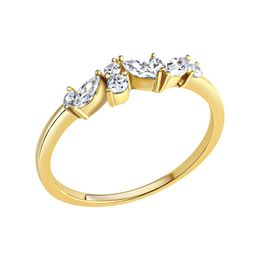 Celesta Gold Ring 375/- Gold Zirkonia weiß Matt/Glanz (Größe: 060 (19,1))