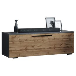 Vcm Holz TV Lowboard Möbel Fernsehschrank Tisch Konsole Fernsehtisch Arila M (Farbe: Anthrazit / Honig-Eiche)