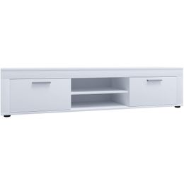 Vcm Holz TV Lowboard Möbel Fernsehschrank Tisch Konsole Fernsehtisch Breite 160 cm Usilo XL (Farbe: Weiß)