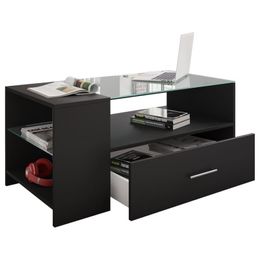 Vcm Holz Couchtisch Tindala Schublade (Farbe: Schwarz)