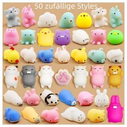 SOTOR Nachziehtier, (50 PCS Squeeze Animal Toys(Zufälliger Stil) Cute Squishies Mini Soft Squeeze Stress Relief Toys Birthday Party Favors für Kinder