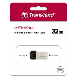Transcend USB Stick 32GB Speicherstick JetFlash 890S Typ C USB 3.1 mit USB 3.1 USB-Stick
