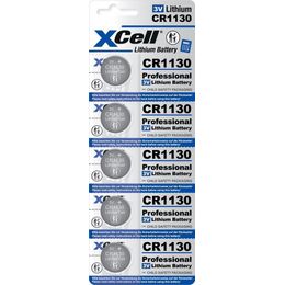 XCELL XCELL Lithium-Knopfzelle CR1130 5er-Blister 3V/48mAh Knopfzelle