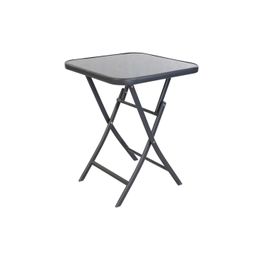 Mojawo Küchentisch Bistrotisch Klapptisch Dunkelgrau Glas / Metall 60x60xH70cm