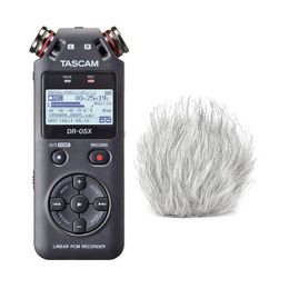 TASCAM TASCAM DR-05X Audio-Recorder mit Fell-Windschutz Digitales Aufnahmegerät