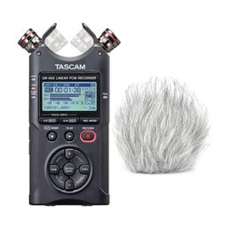 TASCAM TASCAM DR-40X Audio-Recorder mit Fell- Windschutz Digitales Aufnahmegerät