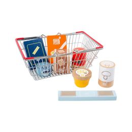Small Foot Spiel-Lebensmittel-Set FRESH mit Einkaufskorb 9-teilig aus Holz