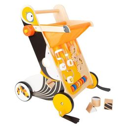 Small Foot® - Lauflernwagen TUKAN mit Holzbausteine in orange