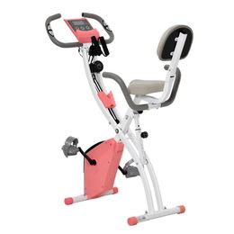 HOMCOM Fahrradtrainer mit LCD Display (Farbe: rosa, weiß)