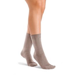 Herrensocken ohne Gummi, beige, 6 Paar (Größe: 39-42)