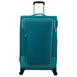 American Tourister® Koffer PULSONIC Spinner 80, 4 Rollen, Reisekoffer Weichschalenkoffer Koffer groß TSA-Schloss, blau