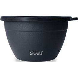 S'well S'well Salatschüssel S'well Onyx Salad Bowl Kit, 1.9L, Edelstahl, (3-tlg), Therma-S'well®-Technologie, vakuumisolierten Außenschale, schwarz
