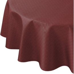 Curt Bauer Tischdecke 3947 Riga, oval, mit Rautenmotiv, Damast-Tischwäsche (1-tlg), aus 59% Baumwolle, 41% Polyester, merzerisiert, mit Fleckschutz, rot