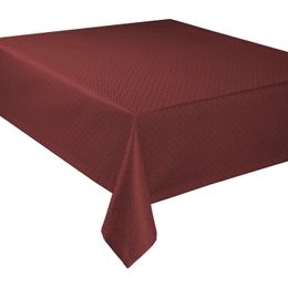 Curt Bauer Tischdecke 3947 Riga, mit Rautenmotiv, Damast-Tischwäsche (1-tlg), aus 59% Baumwolle, 41% Polyester, merzerisiert, mit Fleckschutz, rot