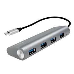 Logilink UA0309 4 Port USB-C® (USB 3.2 Gen 2) Multiport Hub Grau