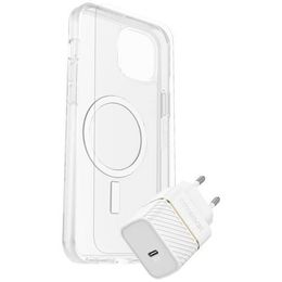 Otterbox KIT EU Hülle + Schutzglas + Ladegerät Set Apple iPhone 15 Plus Transparent, Weiß MagSafe kompatibel
