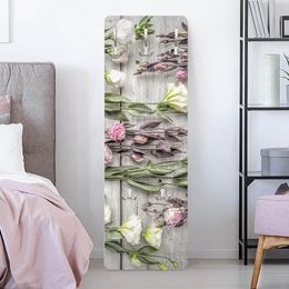 Wandgarderobe Shabby Rosen auf Holz