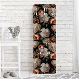 Wandgarderobe Rote Rosen mit Weißen Rosen
