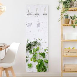 Wandgarderobe Kräuter auf Holz Shabby
