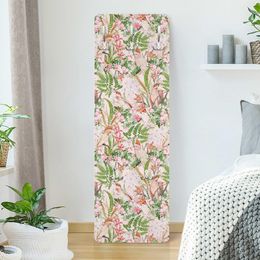 Wandgarderobe Rosa Kakadus mit Blumen