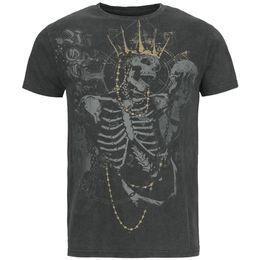 Rock Rebel by EMP T-Shirt With Skull And Crown Print T-Shirt schwarz in L