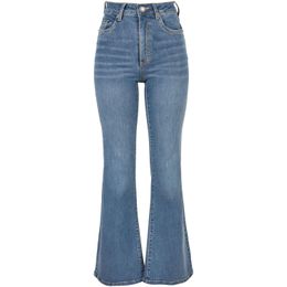 Urban Classics Ladies High Waist Flared Denim Pants Jeans washed denim in W29L30