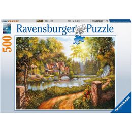 Ravensburger Puzzle Cottage am Fluß, 500 Puzzleteile, Made in Germany, FSC® - schützt Wald - weltweit, bunt
