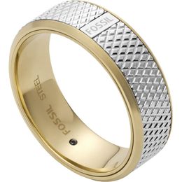 Fossil Herren Ring, Edelstahl, bicolor