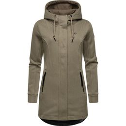 Ragwear Kapuzensweatjacke Letti Bonded Sportliche Kapuzenjacke in Feinstrick-Optik, braun