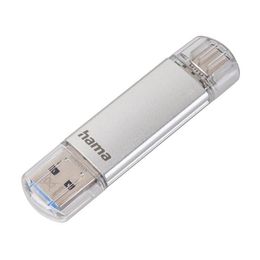 Hama USB-Stick "C-Laeta", Type-C USB 3.1/USB 3.0, 16GB, 40 MB/s, Silber USB-Stick (Lesegeschwindigkeit 40 MB/s), silberfarben
