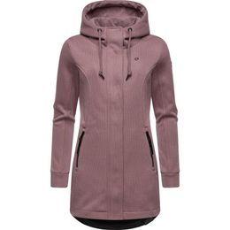 Ragwear Kapuzensweatjacke Letti Bonded Sportliche Kapuzenjacke in Feinstrick-Optik, lila