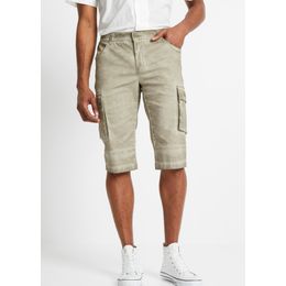 bonprix Cargo-Long-Stretch-Bermuda mit Komfortschnitt Regular Fit, gr&uuml;n, mit Baumwolle
