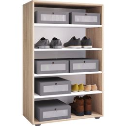 Vcm Holz-Schuhschrank Ma&szlig;e: H. 110 x B. 70 x T. 37 cm Allzweckschrank 5 F&auml;cher ohne T&uuml;ren&ndash; Lona