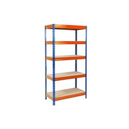 karatcommercial Schwerlastregal Grizzly Blau-Orange H&ouml;he: 220 cm Breite: 120 cm