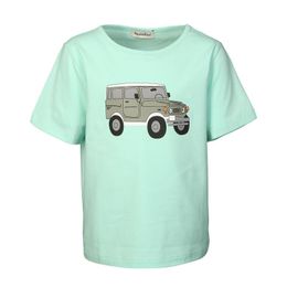 tausendkind collection - T-Shirt OFF ROAD CAR in mint solid (Größe: 128/134)