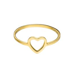 Paul Valentine Ring "Heart Ring" Edelstahl (Farbe & Größe: gold, 50)