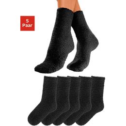 Lavana Damen Kuschelsocken, Schwarz, Gr. 35/36, Str&uuml;mpfe & Socken, Material: Polyester