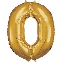 Amscan® Folienballon Zahl 0 gold, 1 St.