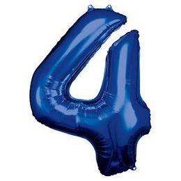 Amscan® Folienballon Zahl 4 blau, 1 St.