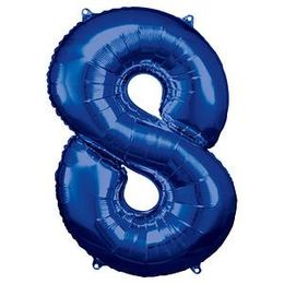 Amscan® Folienballon Zahl 8 blau, 1 St.