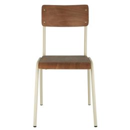 IB Laursen Stuhl aus Holz und Metall, 41,5 x 54 x 85,5 cm, braun/weiß