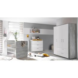 Mäusbacher Babyzimmer-Komplettset MÄUSBACHER "Aarhus" Schlafzimmermöbel-Sets grau (vintage grau, weiß matt lack) Baby Komplett-Babybetten