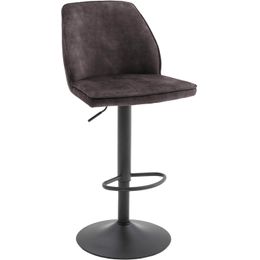 Bistrostuhl MCA furniture "OTTAWA" Stühle Gr. B/H/T: 48 cm x 91 cm x 51 cm, Velours, Metall, grau (anthrazit, schwarz matt lackiert) Bistrostühle