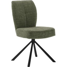 Esszimmerstuhl MCA furniture "KEA" Stühle Gr. B/H/T: 48 cm x 88 cm x 61 cm, Metall, grün (olive, schwarz matt lackiert) Küchenstühle