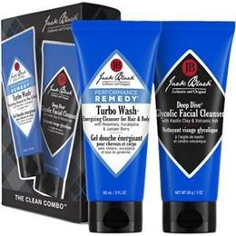 Jack Black Herrenpflege Gesichtspflege Geschenkset Turbo Wash Energizing Cleanser for Hair & Body 88 ml + Deep Dive Glycolic Facial Cleanser 88 ml