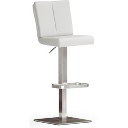 Bistrostuhl MCA furniture "BARBECOOL" Stühle Gr. B/H/T: 40 cm x 89 cm x 53 cm, Edelstahl, weiß (weiß, edelstahl gebürstet) Bistrostühle
